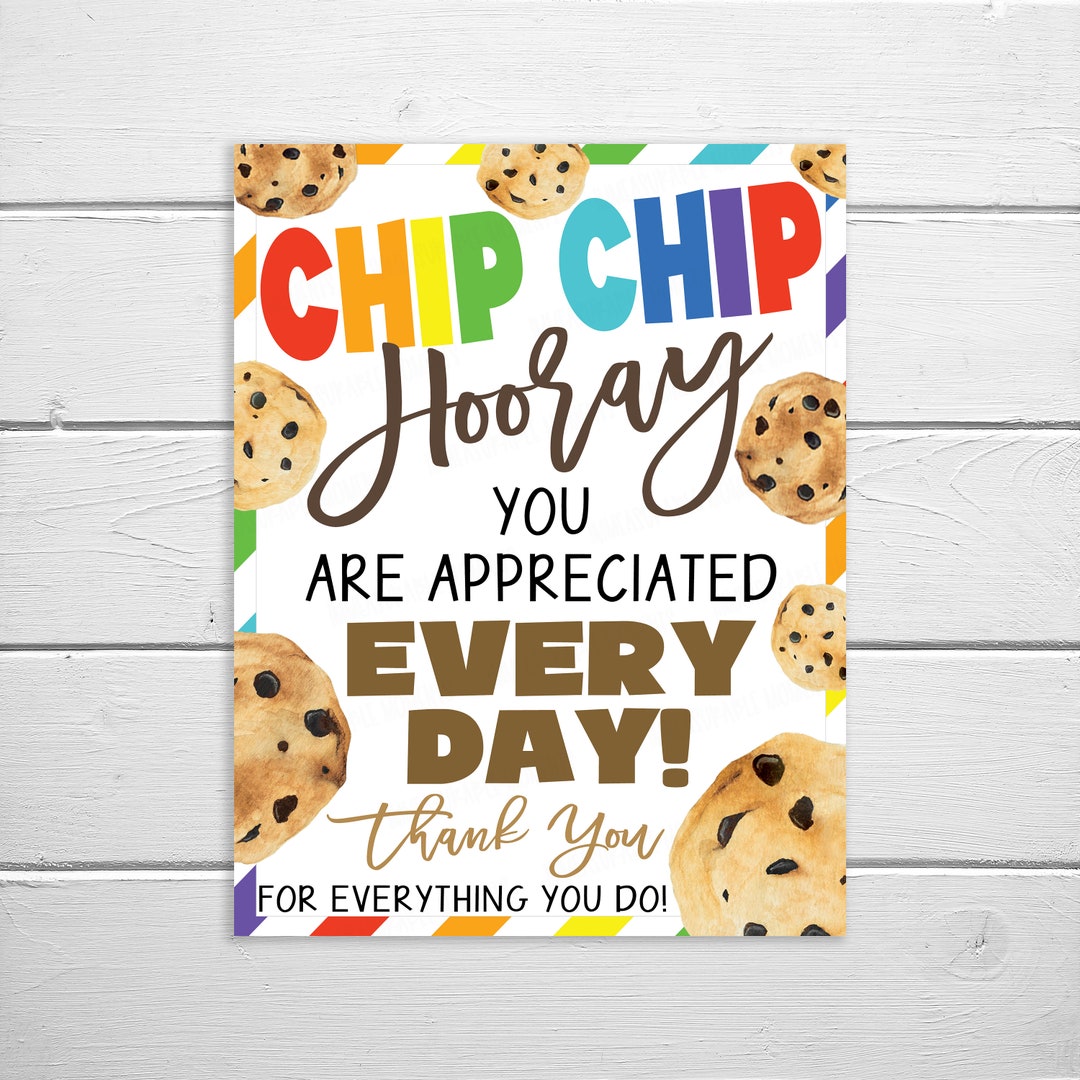 Cookie Sign, Appreciation Printable, Chip Chip Hooray, Breakfast Brunch ...