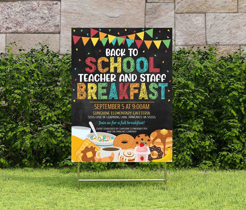 Back to School Teacher Staff Breakfast Flyer PTO PTA School - Etsy