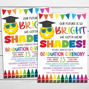 Preschool Graduation Invitation, Kindergarten Prek Elementary Ceremony ...