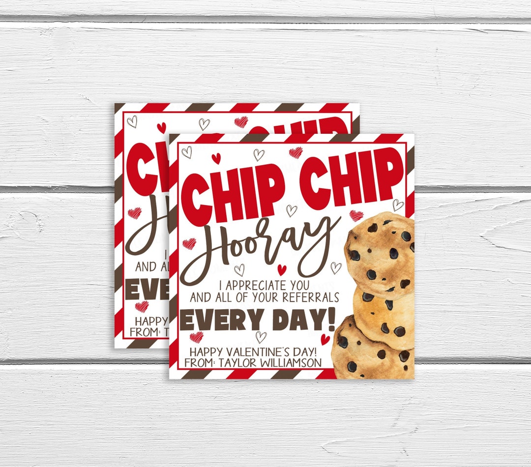 Valentine Referrals Cookie Gift Tags Editable Appreciation - Etsy