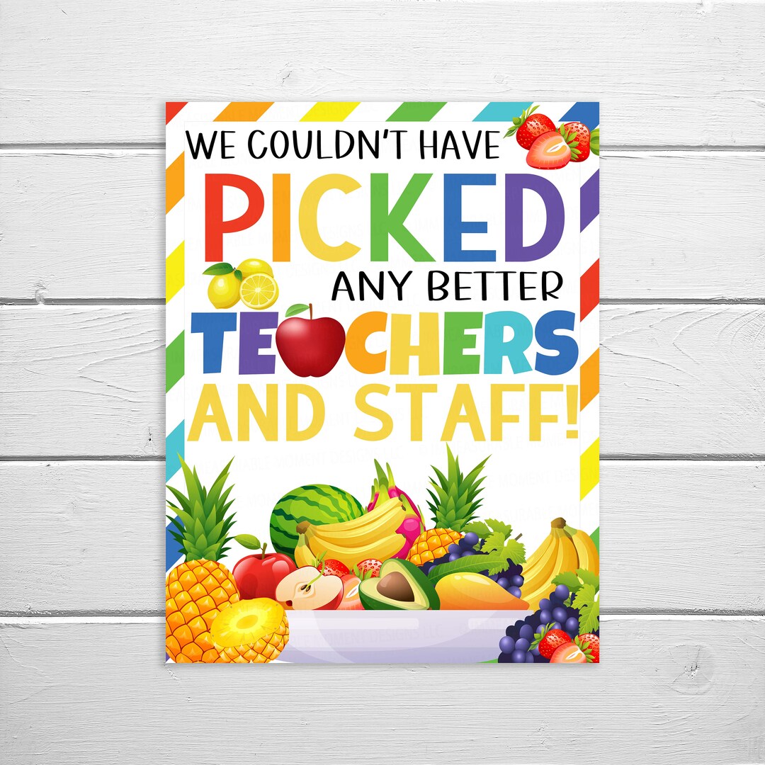 Teacher Appreciation Sign Fruit Bar Printable Decor Brunch - Etsy