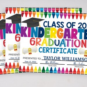 Kindergarten Graduation Certificate, Editable Diploma, School Download ...