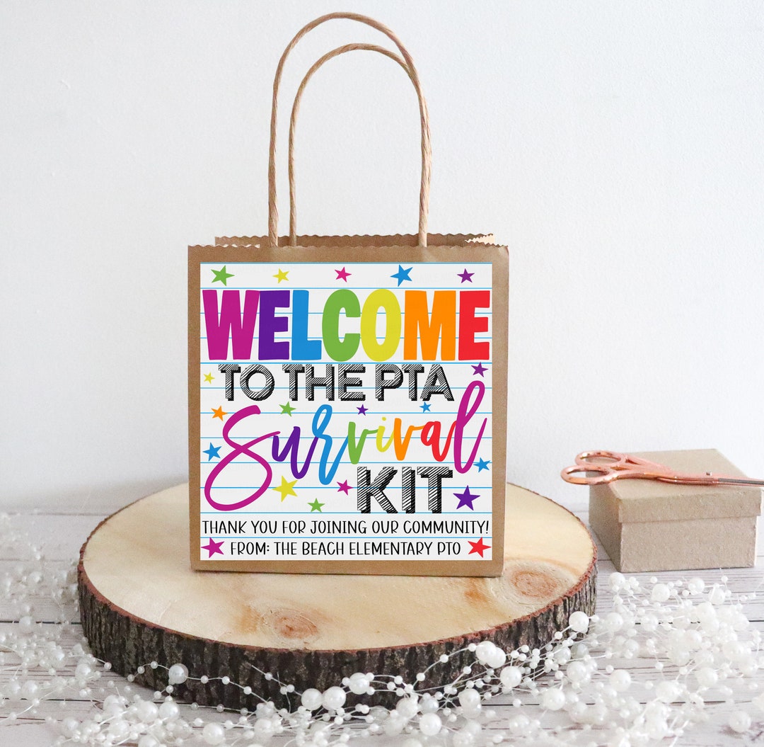 PTA Survival Kit Gift Tag, Welcome New Members, Elementary Middle High ...