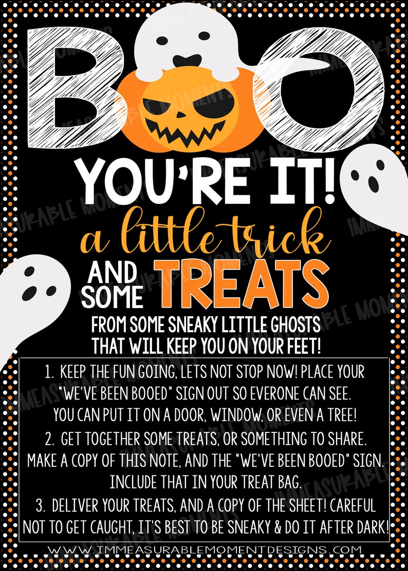 Printable BOOED Game You've Been BOOED Boo Halloween - Etsy