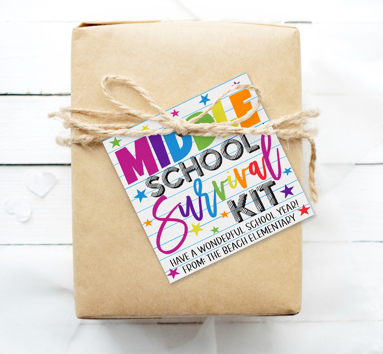 Middle School Survival Kit Gift Tag Printable Editable Gift - Etsy