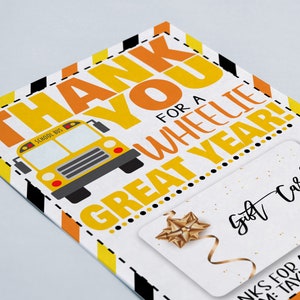 Bus Driver Appreciation Gift Card Holder, Thank You for A Wheelie Great ...