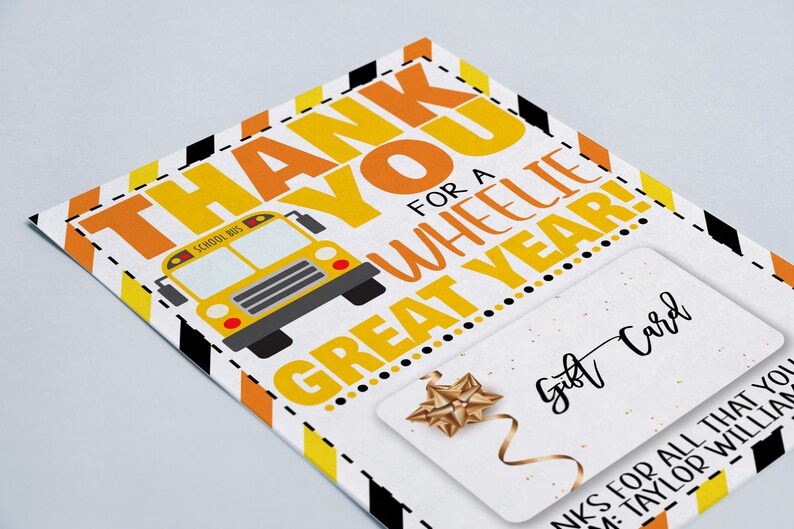 Bus Driver Appreciation Gift Card Holder Thank You for A - Etsy