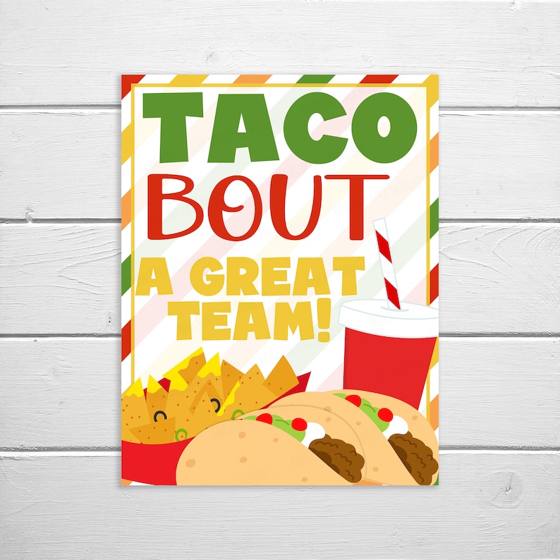 Taco Staff Appreciation Sign Thank You Mexican Fiesta Lunch | Etsy