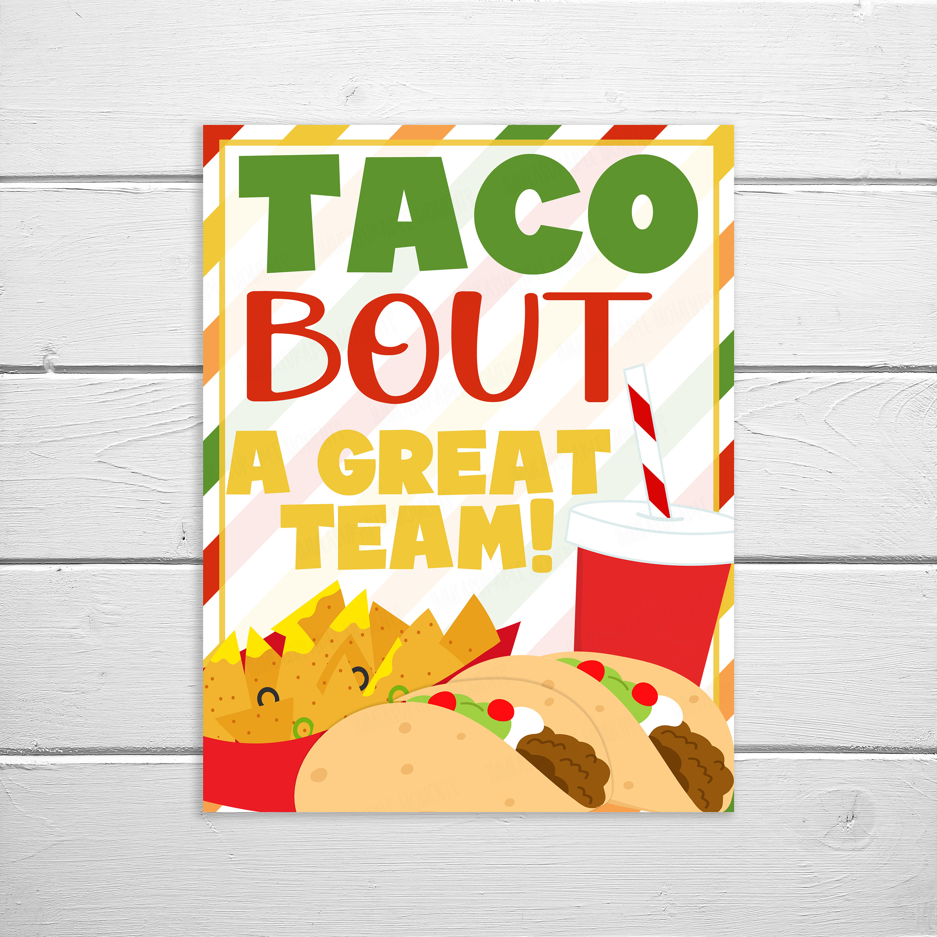 Taco Staff Appreciation Sign, Thank You Mexican Fiesta, Lunch Luncheon ...