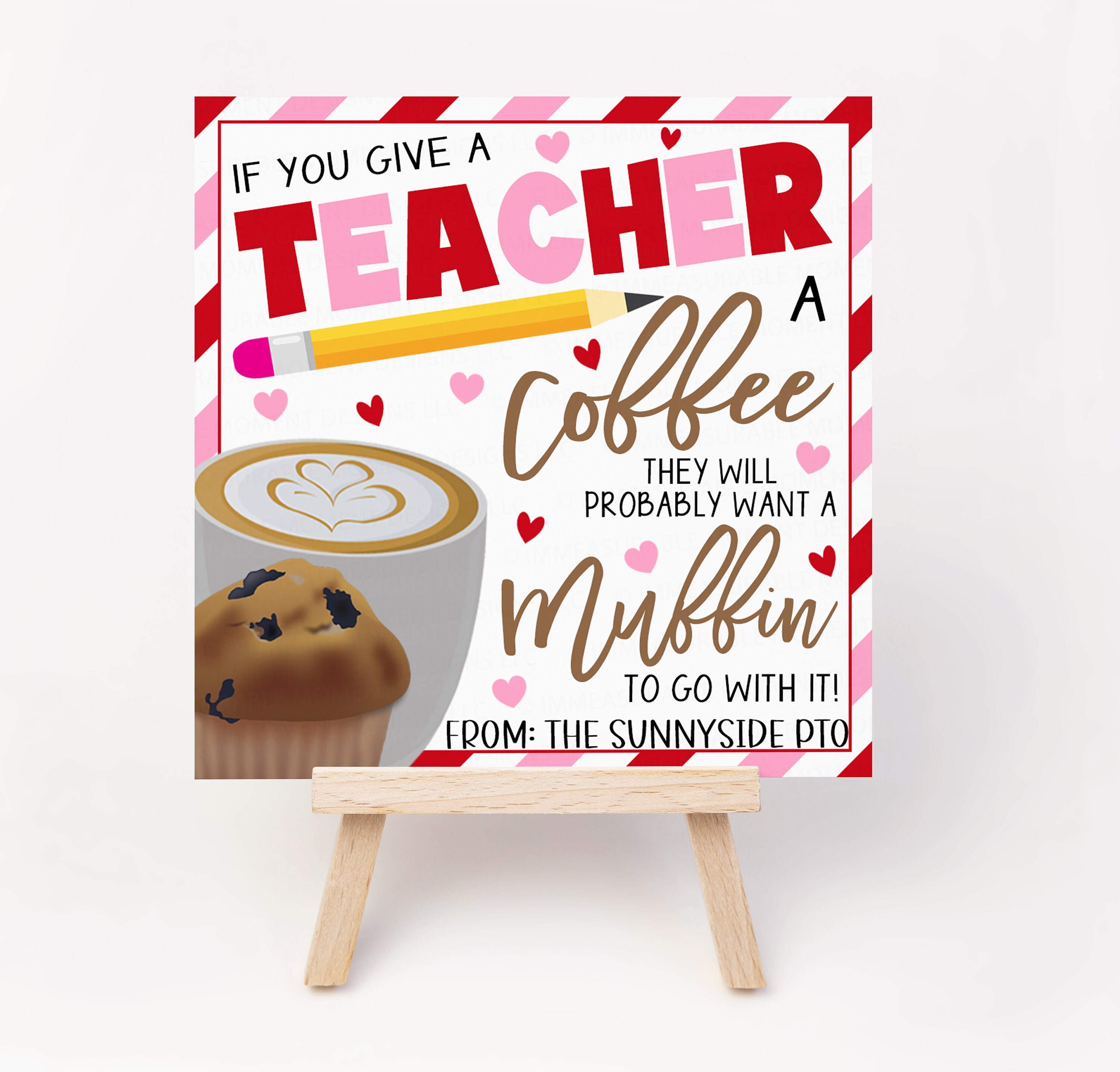 Valentine Teacher Appreciation Gift Tag, If You Give A Teacher Coffee ...