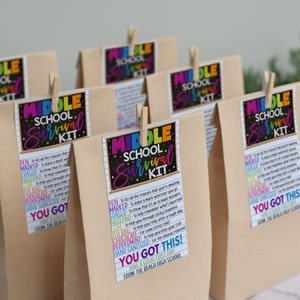 Middle School Survival Kit Gift Tag, Gift for Teachers Staff Students ...