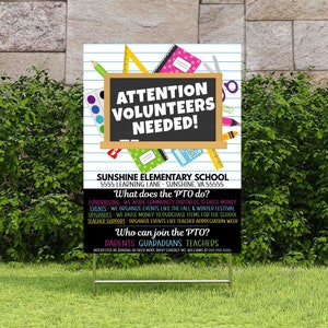 PTO PTA Flyer, Editable Printable Volunteers Needed, Informational Form ...