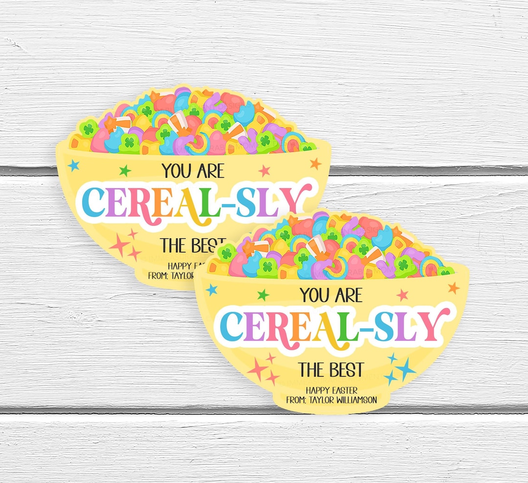 Easter Cereal Gift Tags, Spring Break Editable Cereal Tag, You're ...