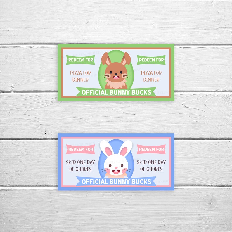 Editable Easter Bunny Bucks, Printable Easter Egg Hunt Coupons, Easter ...