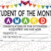 Student of the Month Award Certificate Colorful Dots - Etsy