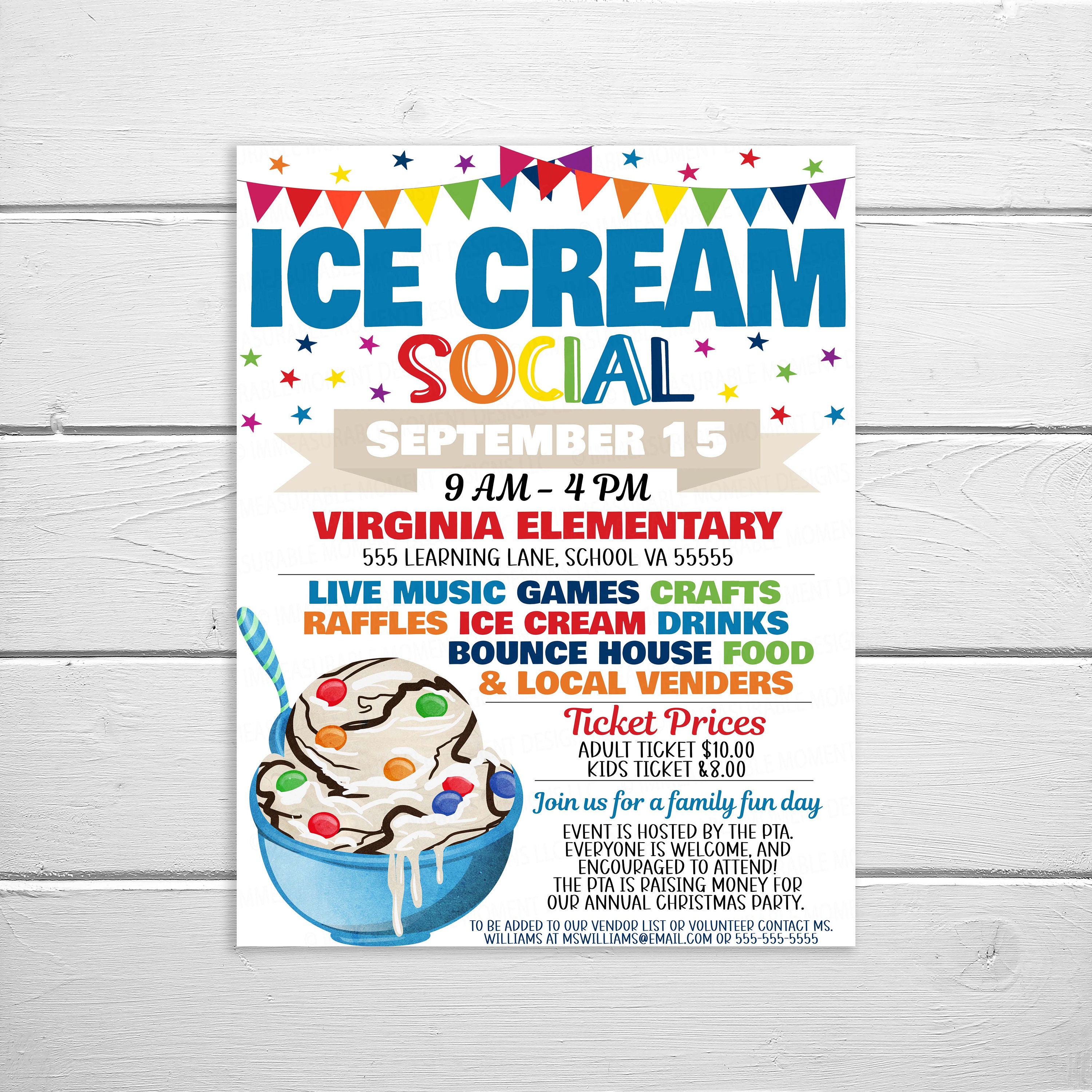 Ice Cream Fundraising Flyers Examples Ice Cream Card Hillcroft