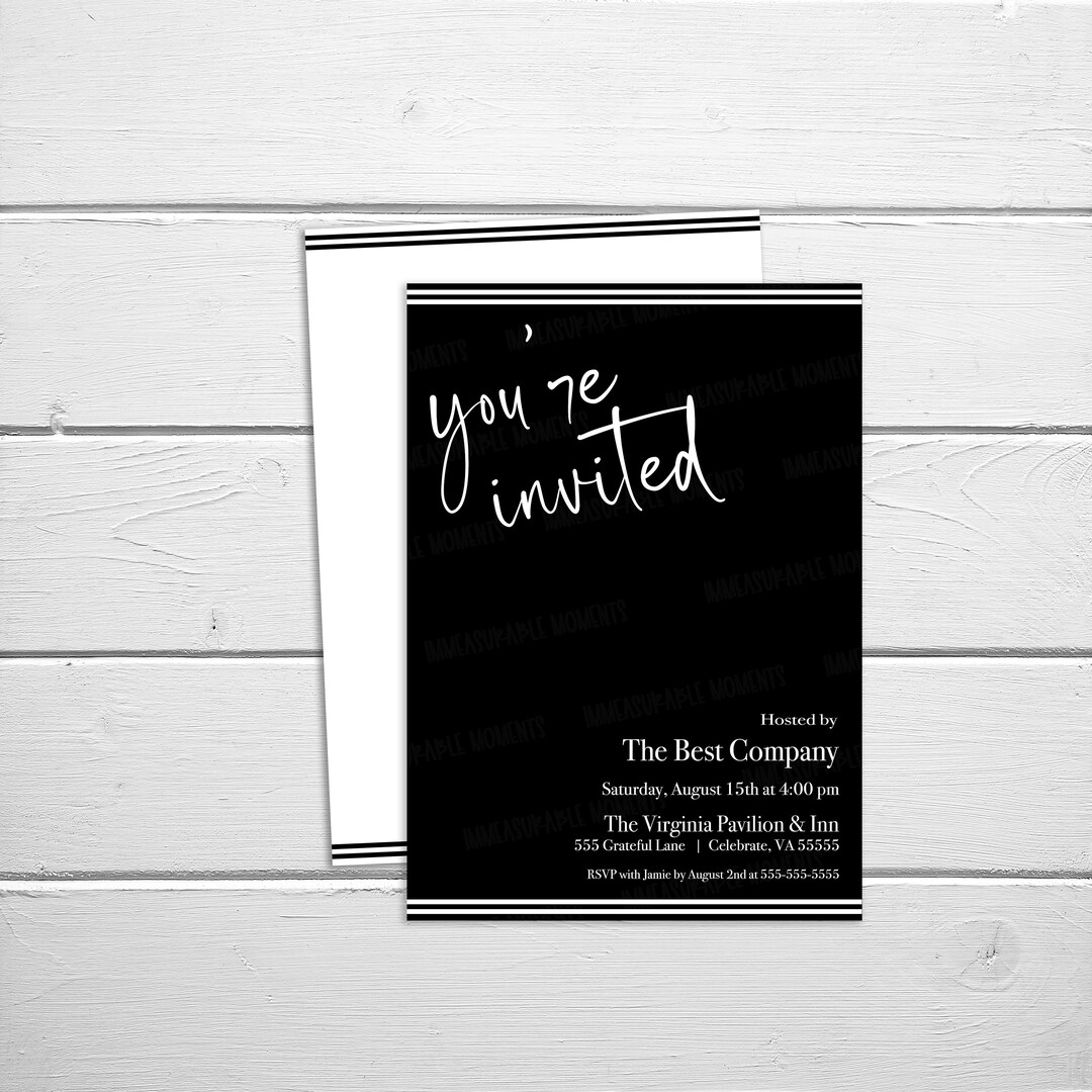 You're Invited Invitation, Any Occasion Invite, Birthday Retirement ...