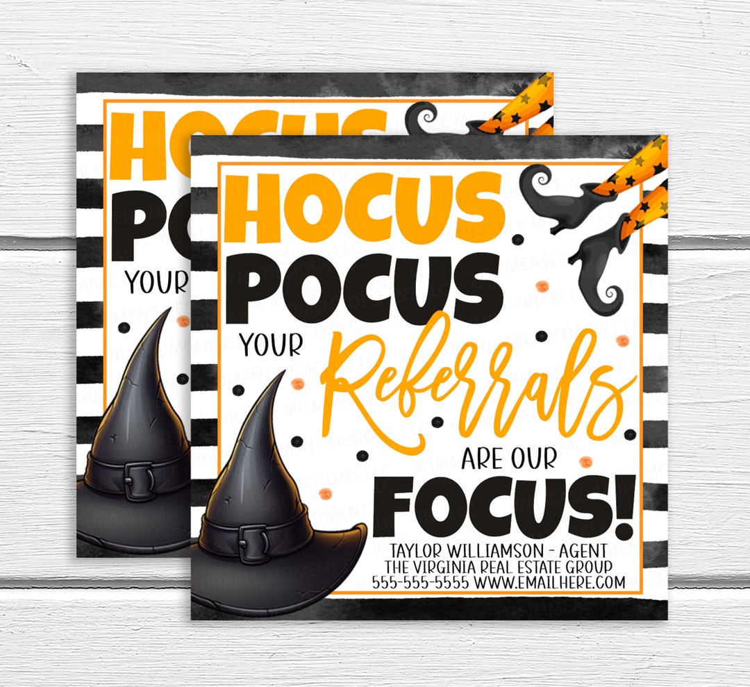 Halloween Pop by Gift Tag, Hocus Pocus Your Referrals Are Our Focus ...