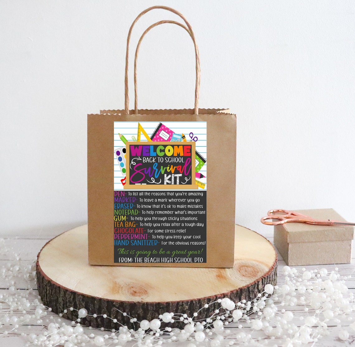 Welcome Back to School Survival Kit Gift Tag Gift for - Etsy