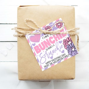 Valentine Scrunchie Tags, Valentine Girl Hair Tie Tag, Scrunchie Gift ...