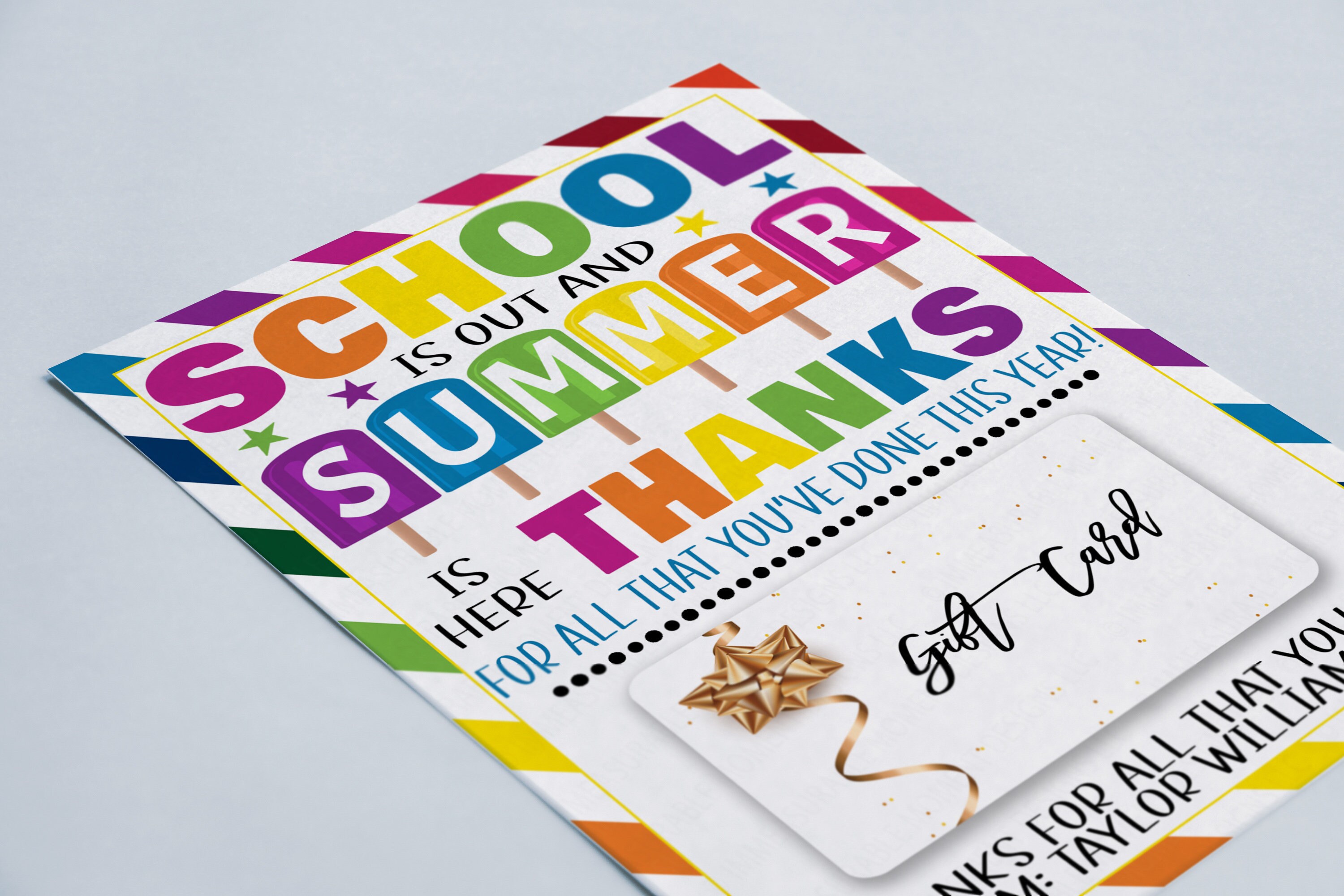 Summer Gift Card Holder End of School School is Out Summer - Etsy