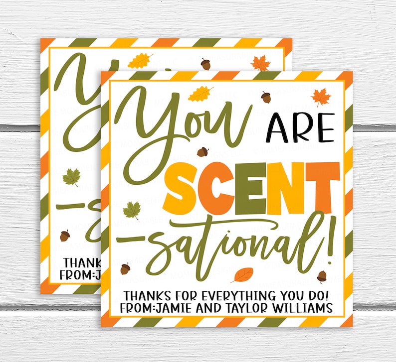 Fall Appreciation Gift Tag You Are Scent-sational Label - Etsy
