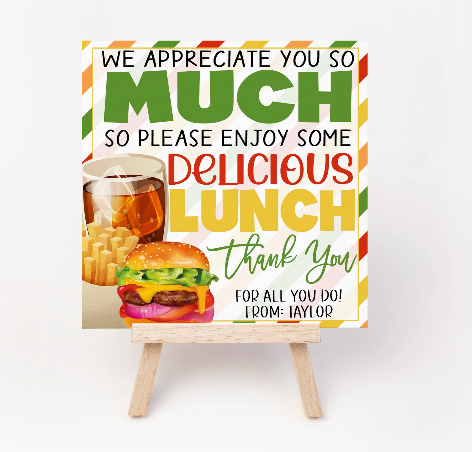 Lunch Gift Tag Appreciated so Much Enjoy Delicious Lunch - Etsy