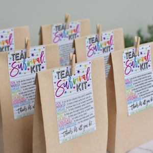 Team Survival Kit Gift Tag, Employee Volunteer Staff Welcome Gift ...