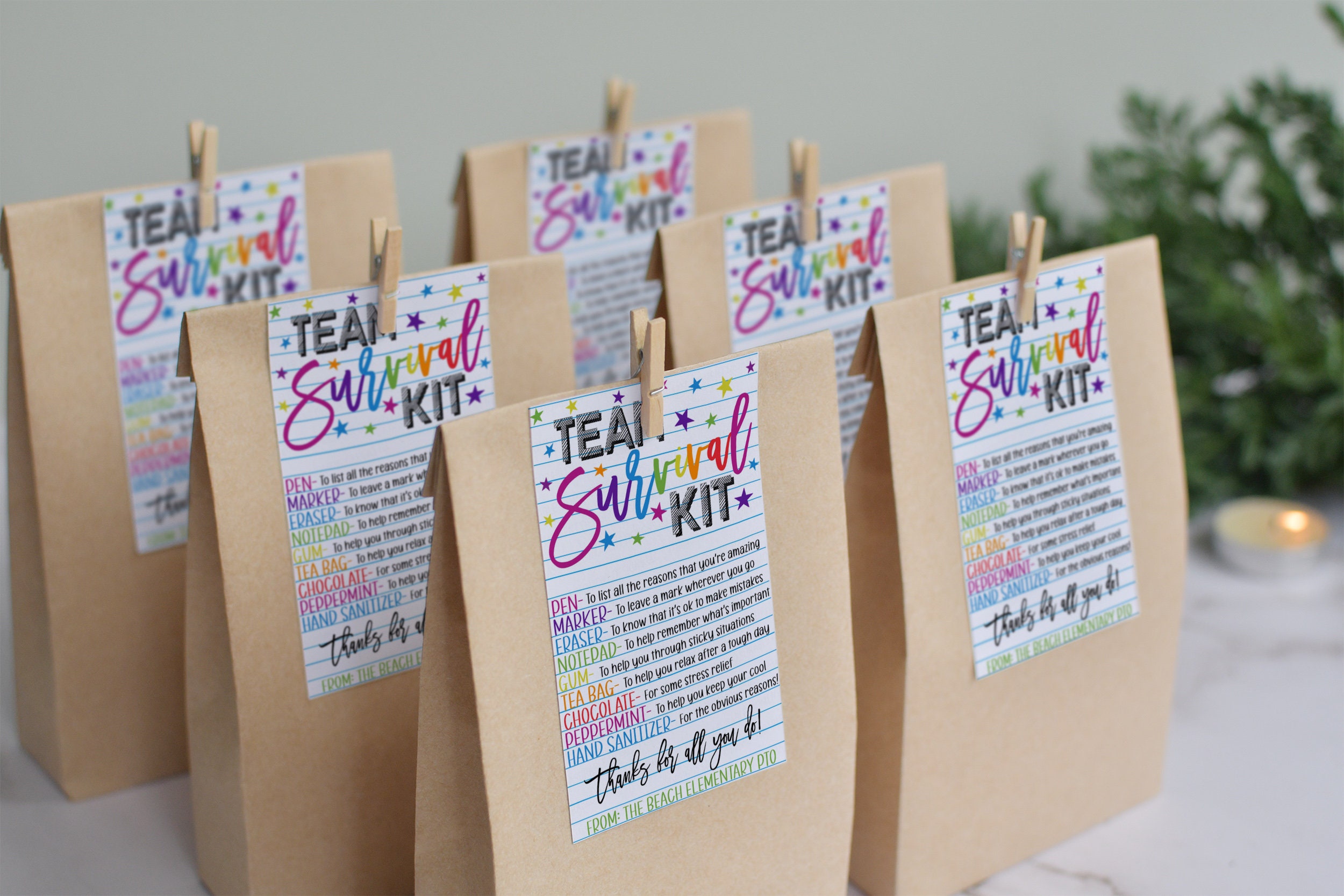 Team Survival Kit Gift Tag, Employee Volunteer Staff Welcome Gift ...