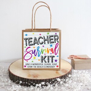 Teacher and Staff Survival Kit Gift Tag, Printable Back to School Gift ...
