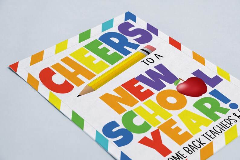 New School Year Sign Printable Cheers to A New Year Teacher - Etsy