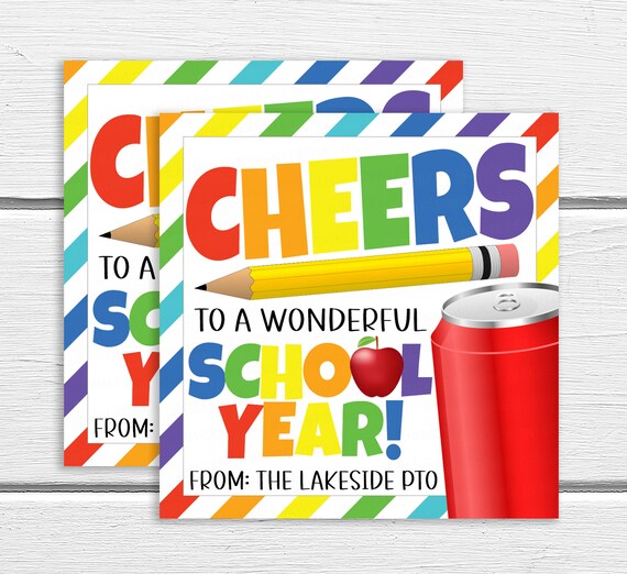 Back to School Soda Gift Tags, First Day of School, Gift For Teachers ...