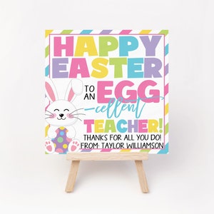 Easter Teacher Gift Tag, Thank You Label, Happy Easter to an Egg ...