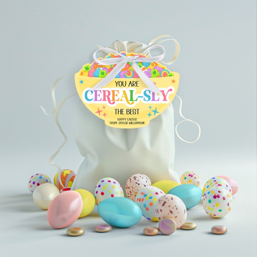 Easter Cereal Gift Tags, Spring Break Editable Cereal Tag, You're ...