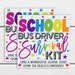 Bus Driver Survival Kit Gift Tag, School Transportation Department ...