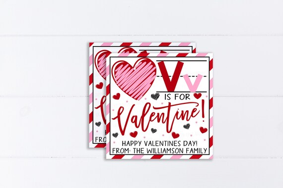 Valentines Gift Tag, Editable Teacher Daycare Gift Tag, Valentines Day ...