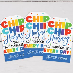 Chip Chip Hooray, Potato Chip or Cookie Appreciation Label, Volunteer ...