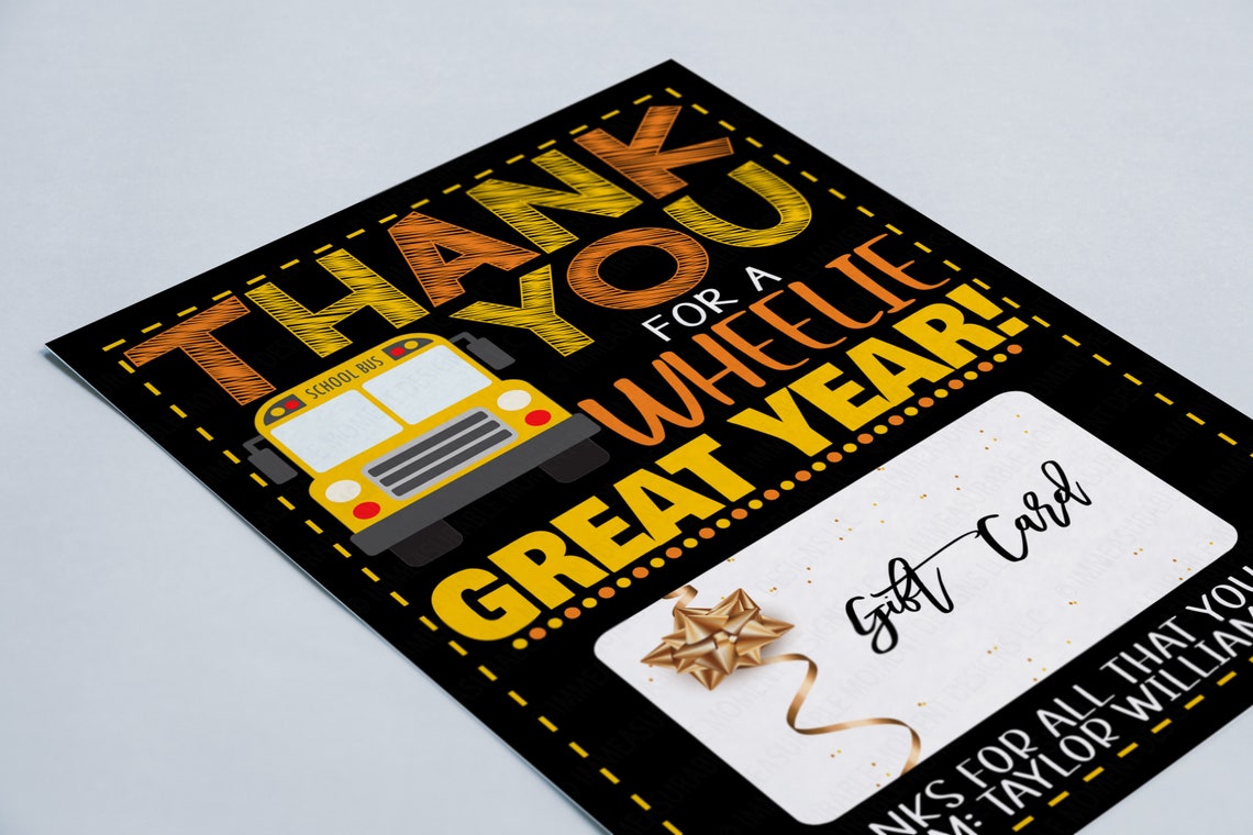 Bus Driver Appreciation Gift Card Holder Thank You for A | Etsy
