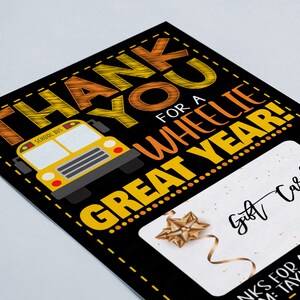 Bus Driver Appreciation Gift Card Holder, Thank You for A Wheelie Great ...