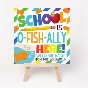 Back to School Goldfish Gift Tags, School is O-fish-ally Here, Goldfish ...