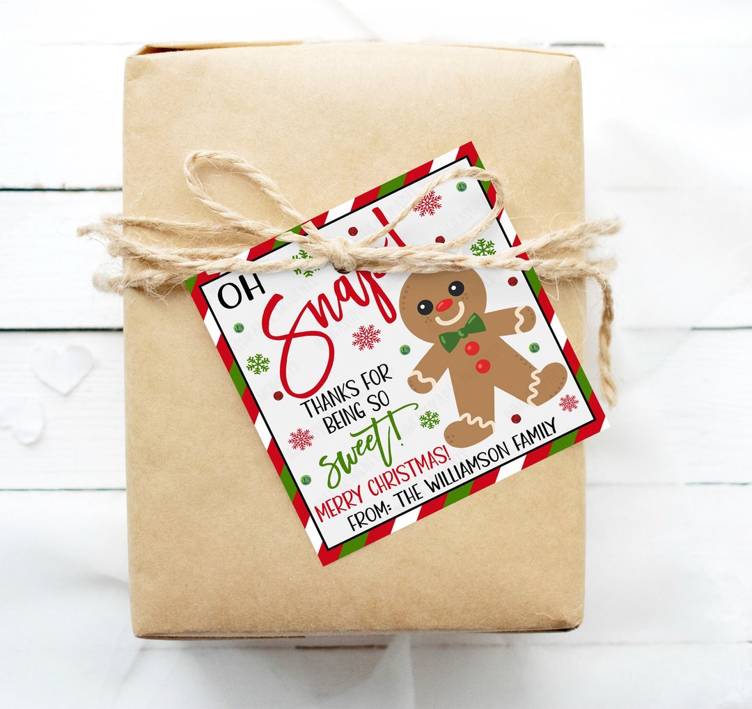 Oh Snap Christmas Treat Gift Tag Gingerbread Holiday Cookie - Etsy UK