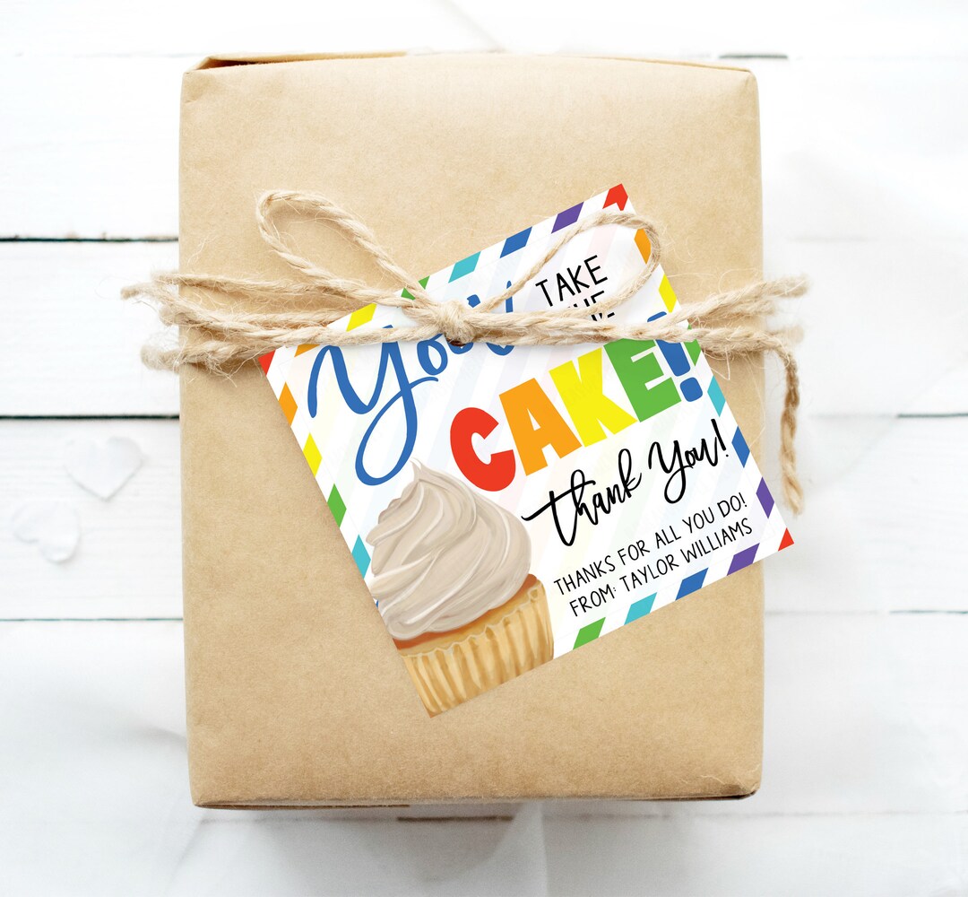 Cupcake Gift Tag, You Take the Cake, School Teacher Staff Employee ...