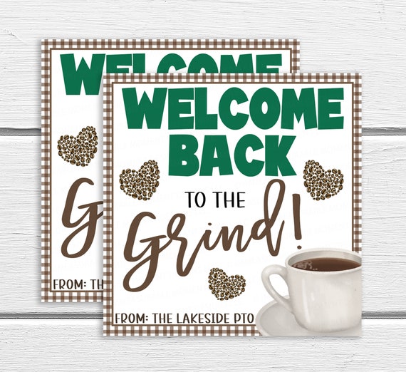 Welcome Back To The Grind Coffee Gift Tag, Gift For Teachers Staff ...