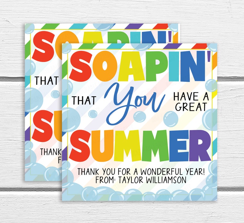 Appreciation Soap Gift Tag Soapin' You Have A Great - Etsy