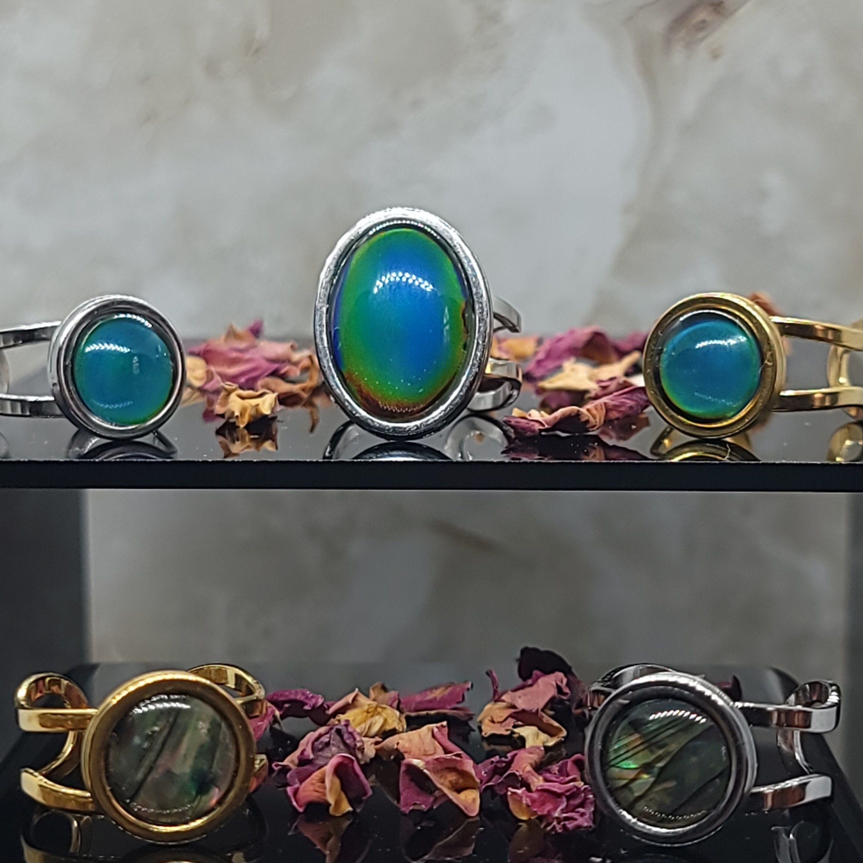 Stainless Steel Oval Mood Ring - Etsy