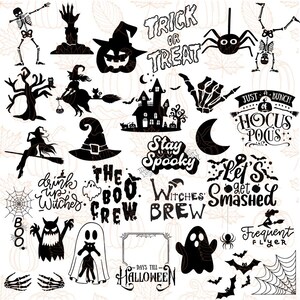 Halloween SVG Bundle: Ghosts, Skeletons, Witches, Fall Designs, Happy ...