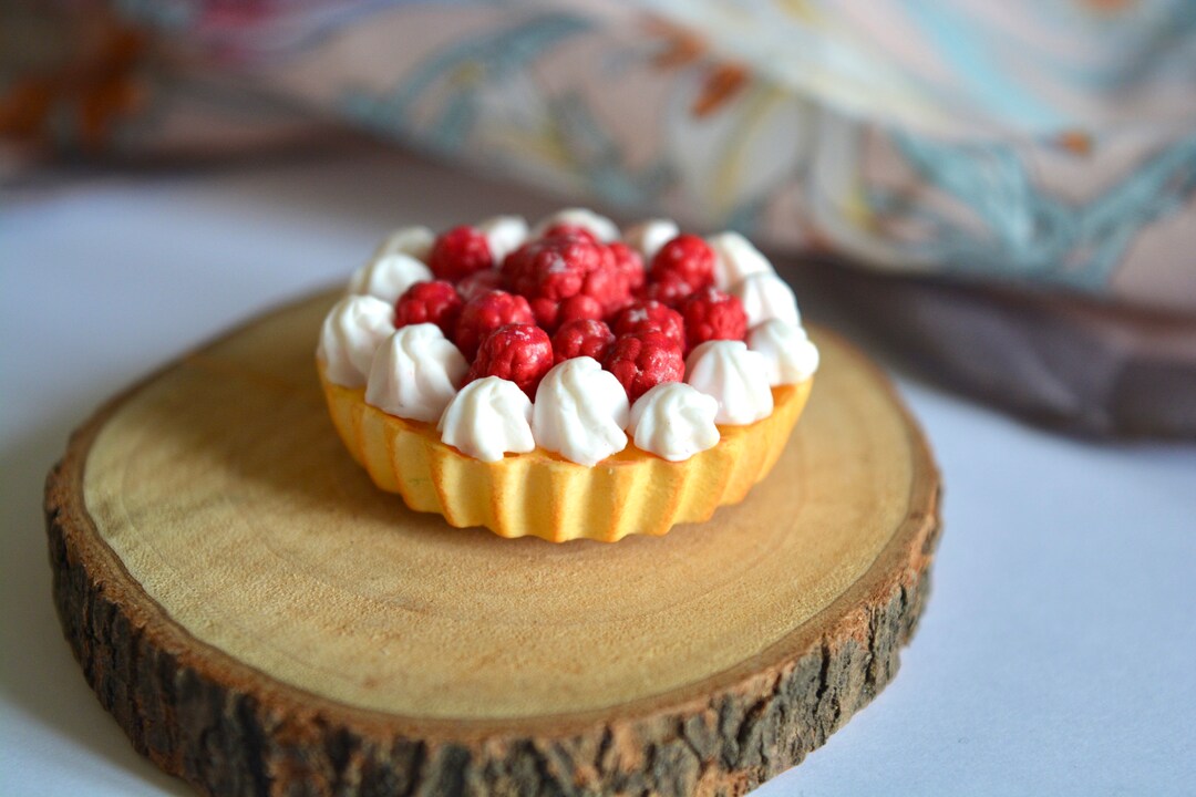 Raspberry Pie Magnet, Handmade Miniature Decoration in Fimo Polymer ...