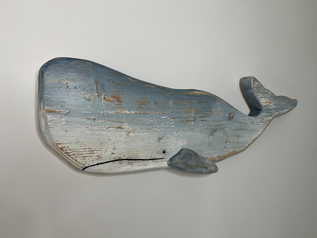 Wood Whale Wall Art, Rustic Whale Decor, Whale Sculpture, Beach House ...
