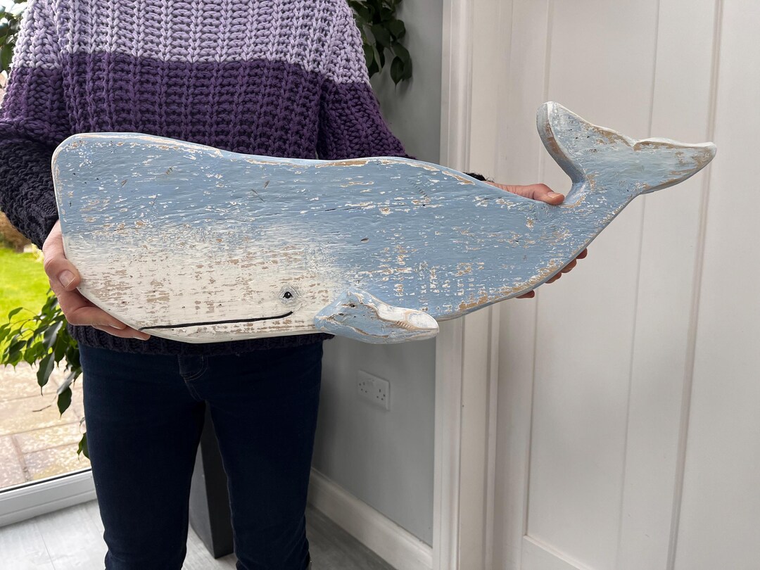 Home Decor, Reclaimed Wooden Whale, Moby Whale Wall Decor, Nautical ...