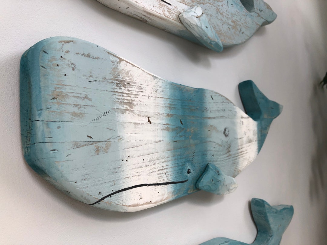 Wooden Whale, Nautical, Beach Home Decor, Whale Wall Hanging, Coastal ...